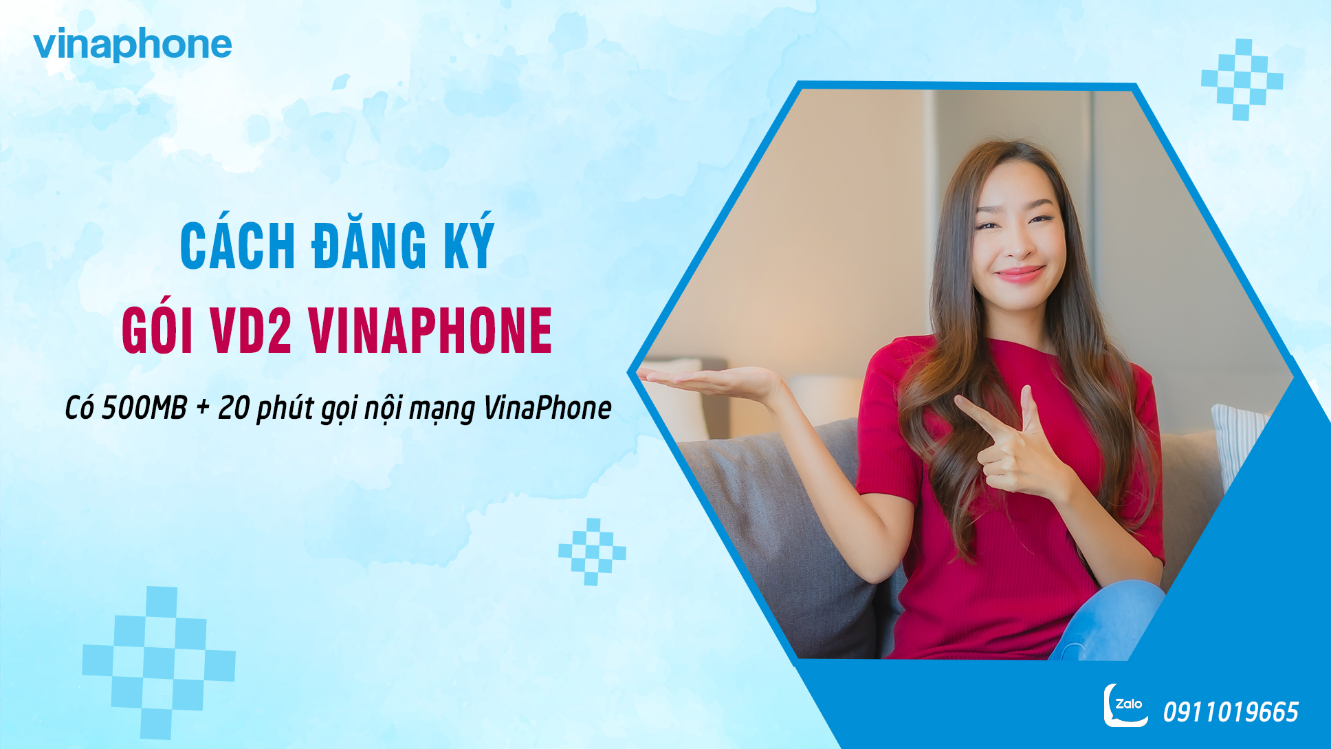 Đăng ký gói cước VD2 Vinaphone 2K có 500MB và Free gọi nội mạng